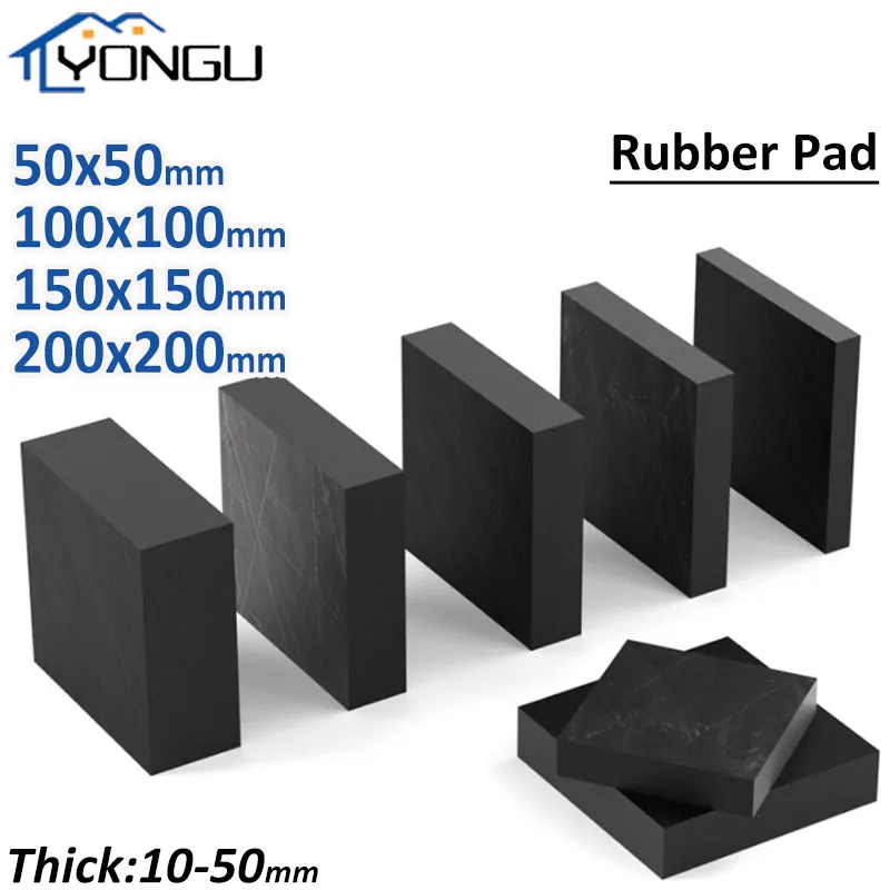 1Pc-Black-Rubber-Pad-Sheet-Block-Elastic-Anti-Slip-Damping-Shockproof ...