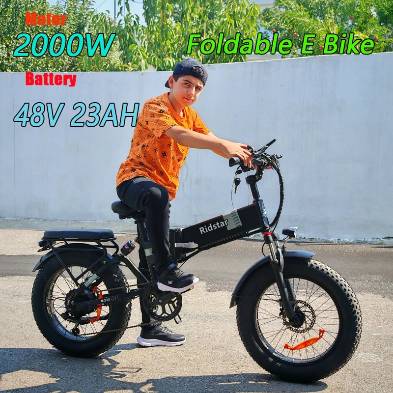 Ridstar H20 Pro Electric Bicycle 2000W Dual motor 48V 23AH Battery ...
