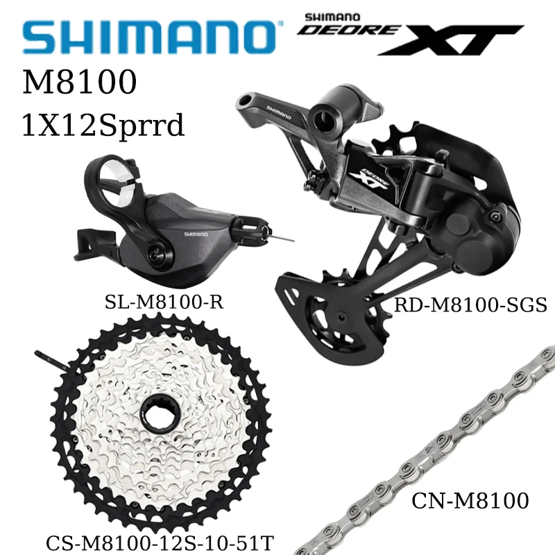 SHIMANO-DEORE-XT-1X12-Speed-Kit-Right-Gear-Lever-Rear-Derailleur-CN ...