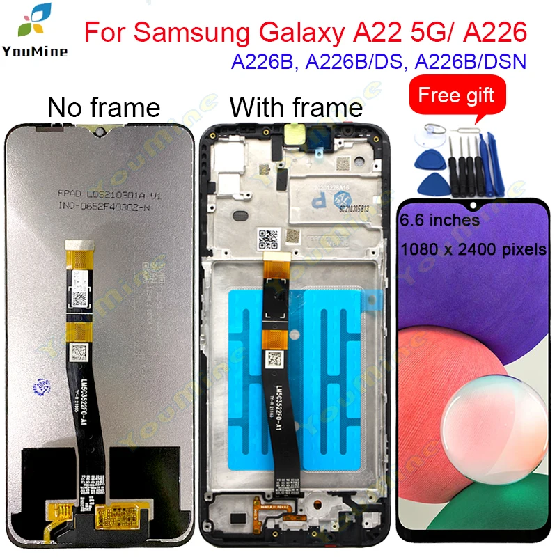 6.6'' For Samsung Galaxy A22 5G SM-A226B A226 LCD Display Touch Panel ...