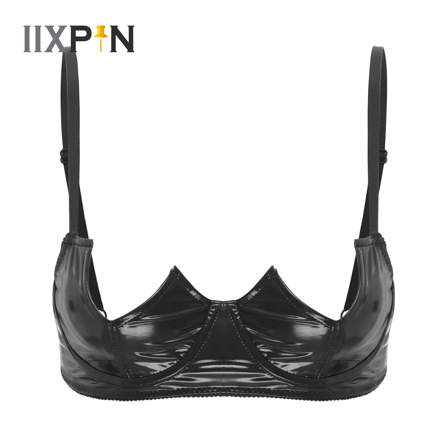 Frauen-BH-Dessous-Gothic-Wet-Look-Lack-leder-Bra-lette-sexy-Mode-V ...