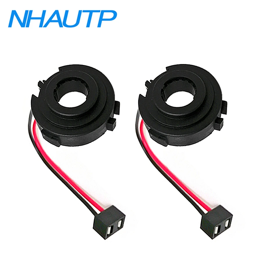 NHAUTP 2Pcs H7 LED Socket Adapters For Golf 7 MK7 MK6 Tiguan Sharan ...