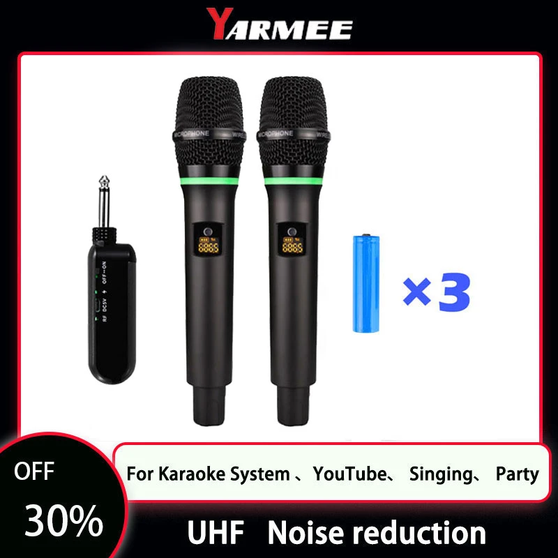 YARMEE UHF Wireless Microphone Professional Karaoke Handheld Condenser ...