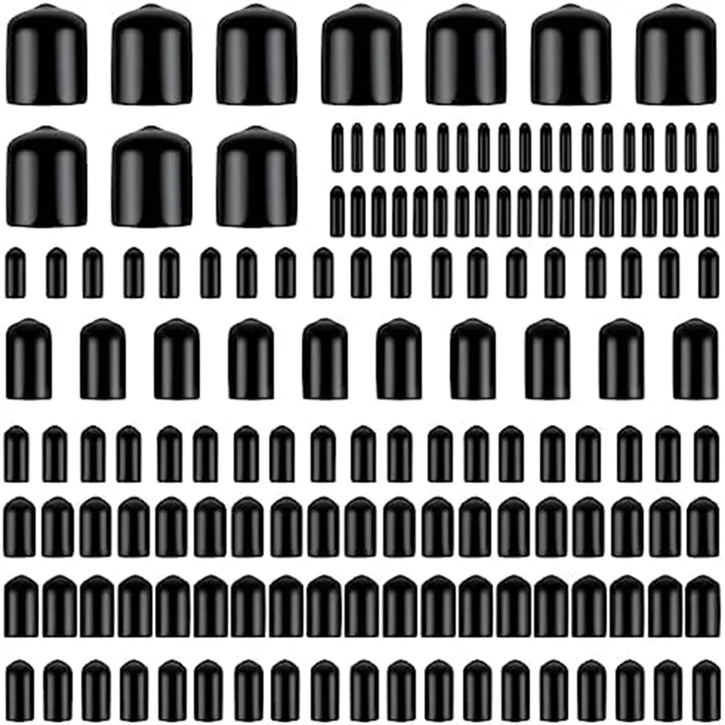 160Pcs-Assorted-Size-Rubber-End-Caps-Flexible-Screw-Thread-Protector ...