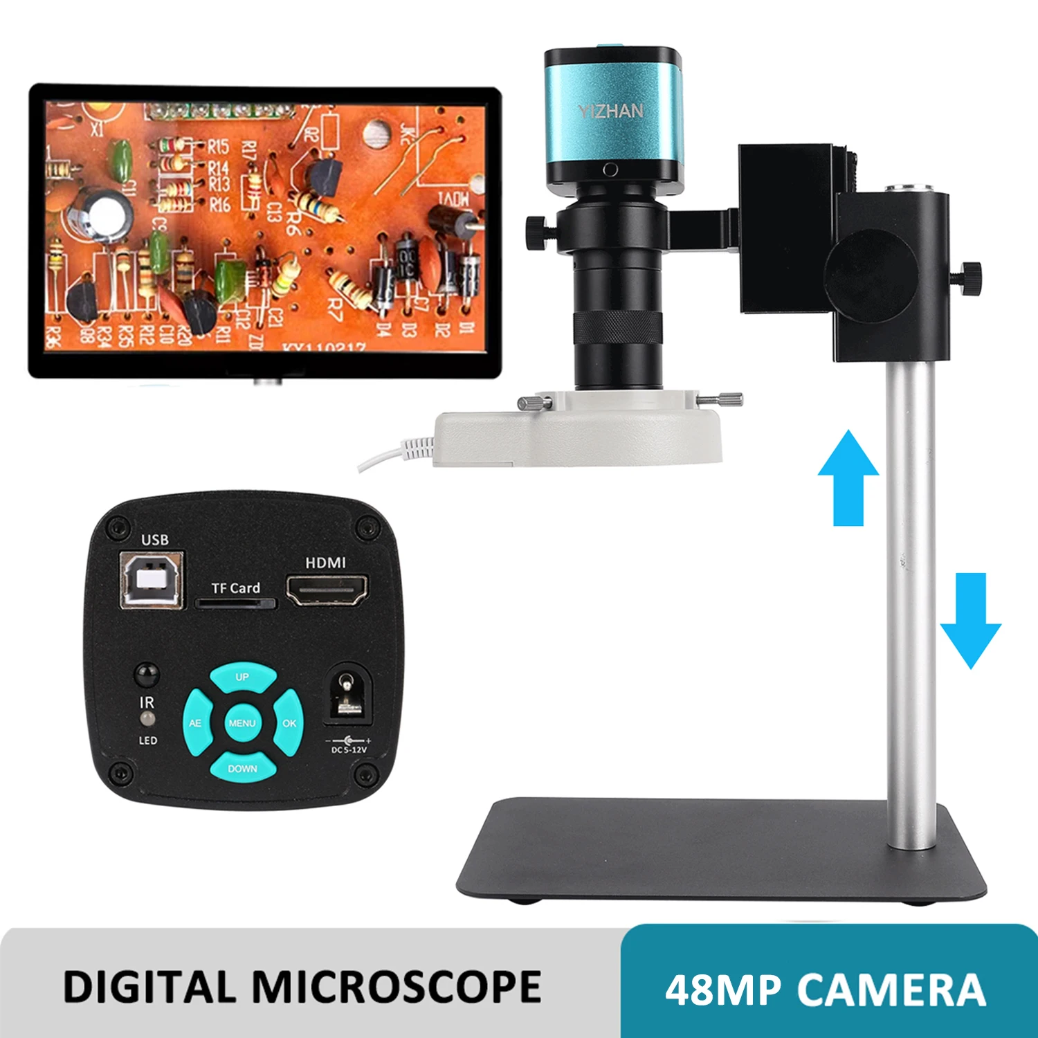 YIZHAN-4K-48MP-Industrial-Lab-Digital-Microscope-HDMI-USB-60FPS-Camera ...