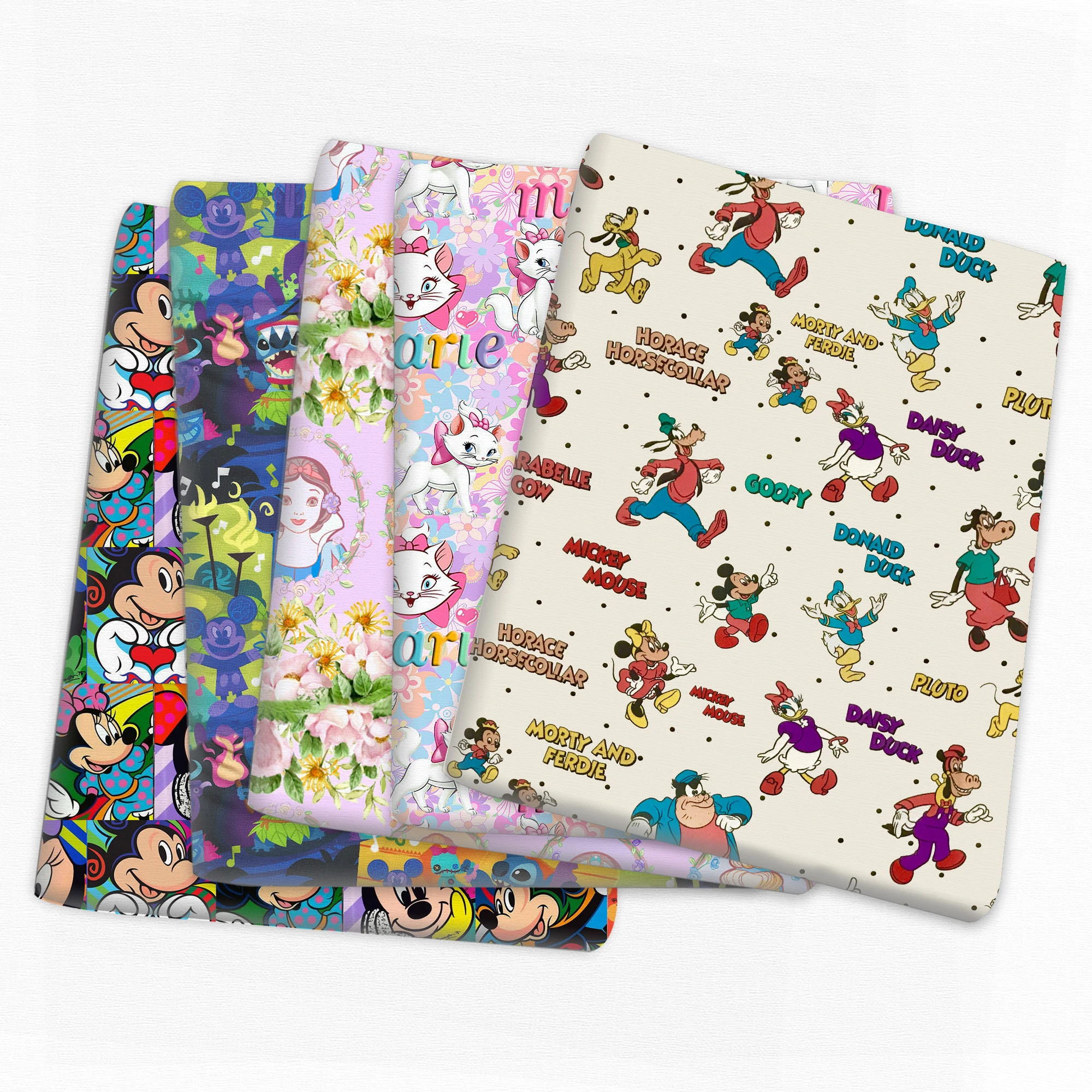 Disney-Castle-Mickey-Goofy-50-145cm-Polyester-Cotton-Fabric-Sewing ...