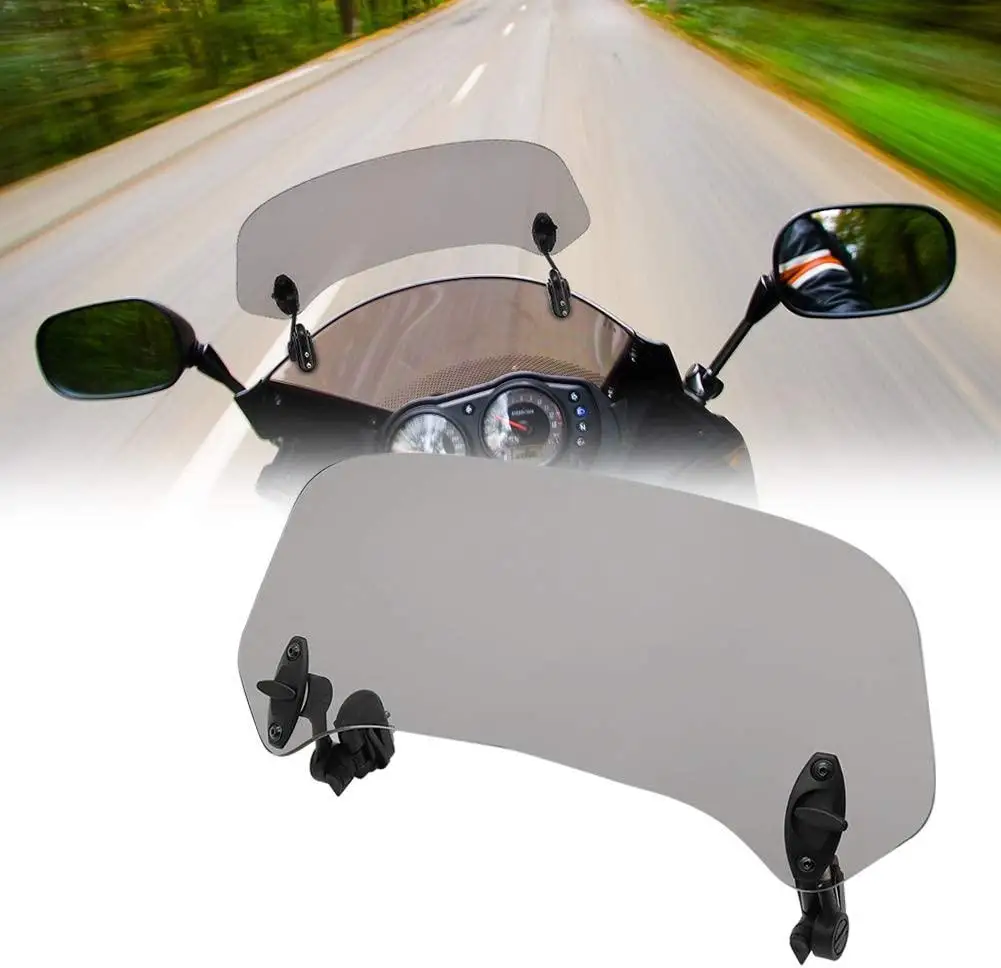 1-Set-Motorcycle-Windshield-Extension-Adjustable-Spoiler-Universal ...