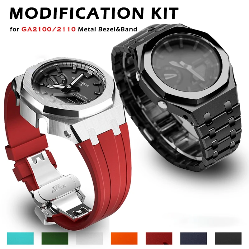 New-Mod-Kit-Stainless-Steel-Case-For-G-shock-GA2110-GA2100-With-Screws ...