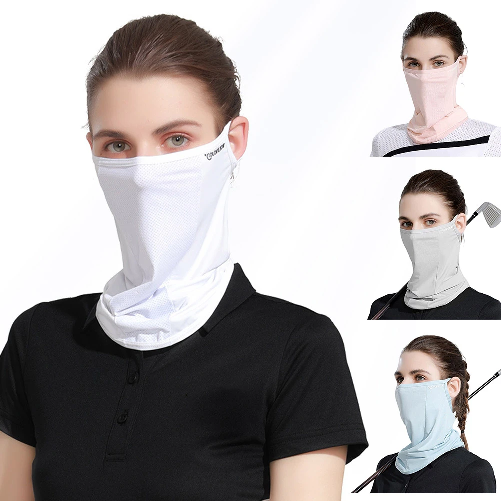 Men Women Breathable Face Scarf Ice Silk UV Sun Protection Mask ...