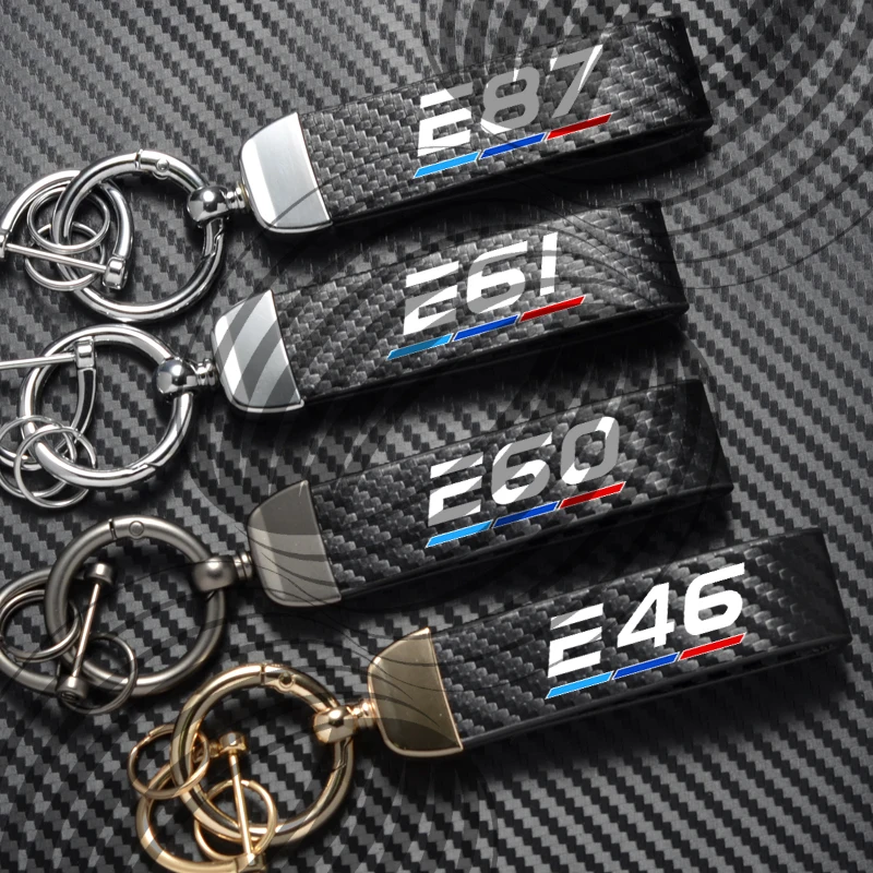 For E46 E87 E61 E60 Tricolor Logo Emblem Car Carbon Fiber Leather Zinc ...