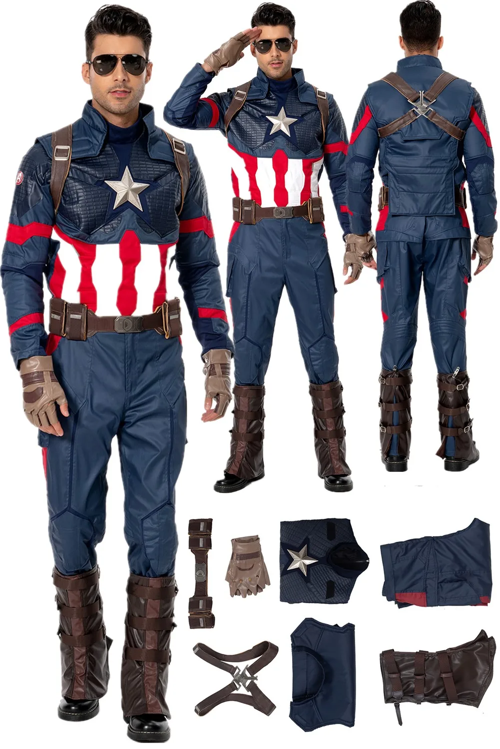 Disfraz-de-Capit-n-Am-rica-para-adultos-ropa-de-superh-roe-de-fantas-a ...