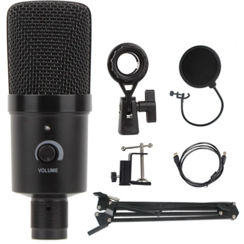 1-Set-USB-Microphone-for-PC-Laptop-Recording-Mike-with-Stand-Metal-Made ...