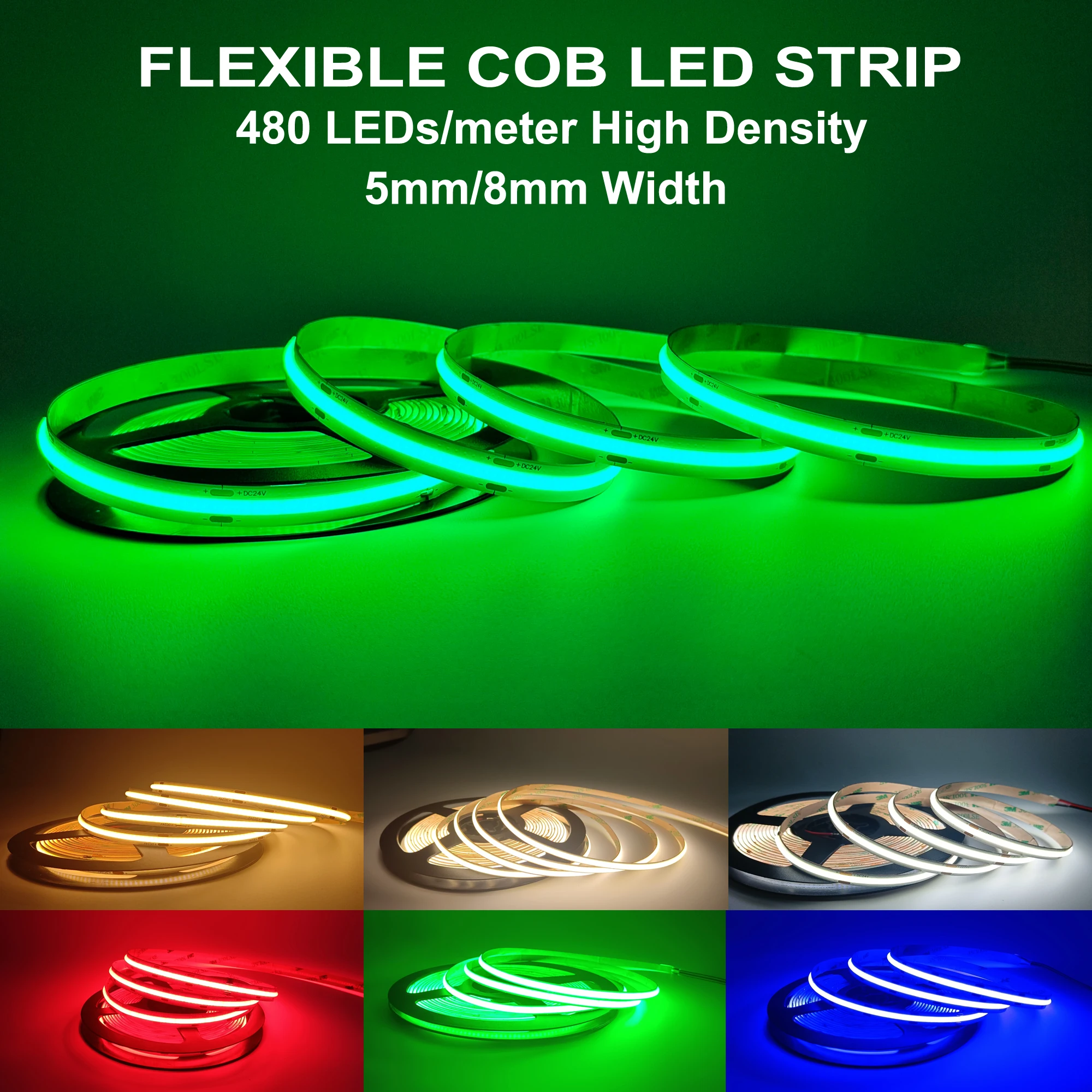 Flexible-COB-LED-Strip-Light-480LEDs-M-High-Density-LED-Lights-Strip ...