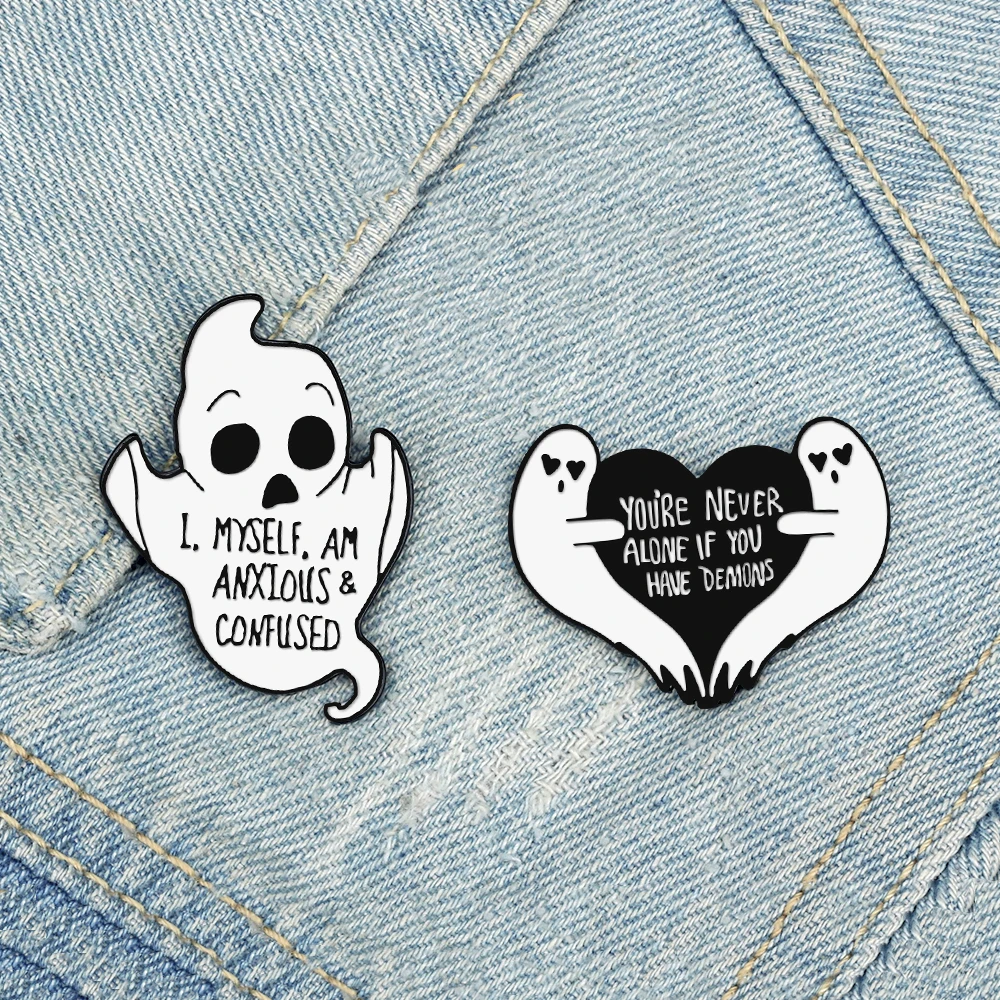 Quotes-White-Ghost-Enamel-Pin-Cartoon-Cute-Brooch-Punk-Halloween-Party ...