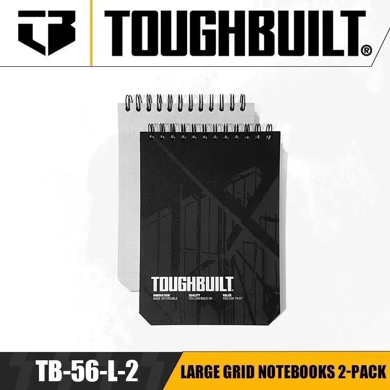 TOUGHBUILT TB-56-L-2 Large Grid Notebooks 2-pack Specialized Notepad ...