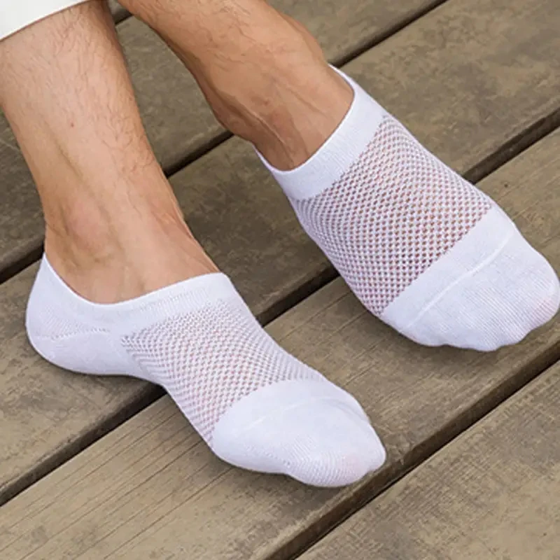 10pairs-Mesh-Men-s-Summer-Solid-Invisible-Socks-Soft-Pointelle-Cotton ...