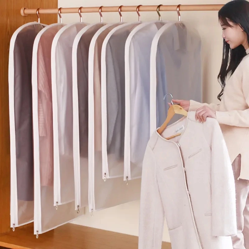 5-Pieces-Lot-Side-Zipper-Clothes-Dust-Hanging-Bag-Translucent-PEVA-Suit ...