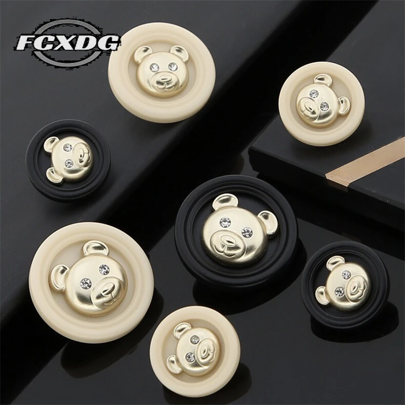 Metal Resin Combination Sewing Buttons Cute Bear Design Children's ...