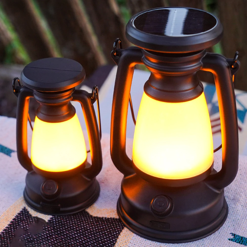 Vintage-Solar-Lantern-Light-Flame-Candle-Hanging-Light-LED-Dimming ...