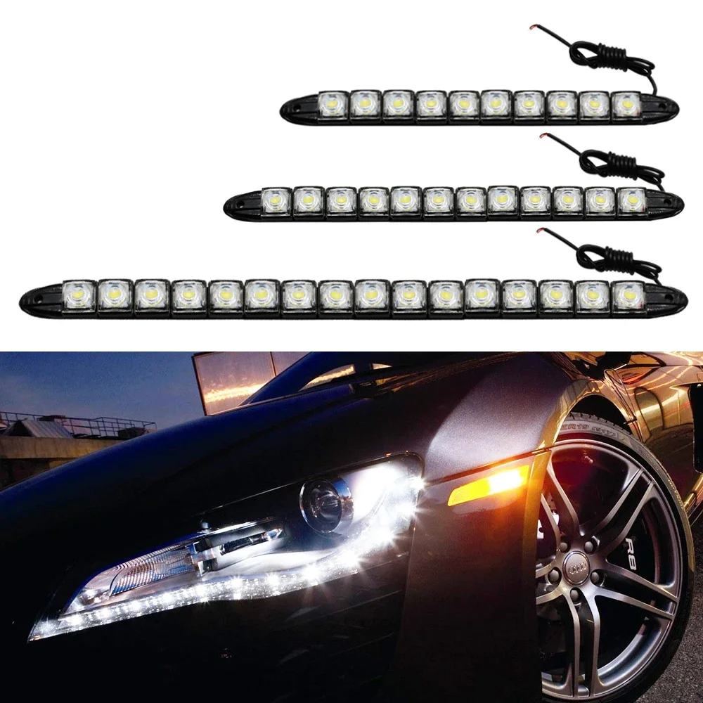 Auto-Lamp-Car-Daytime-Running-Light-Turn-Led-Lens-8LED-Waterproof-DRL ...
