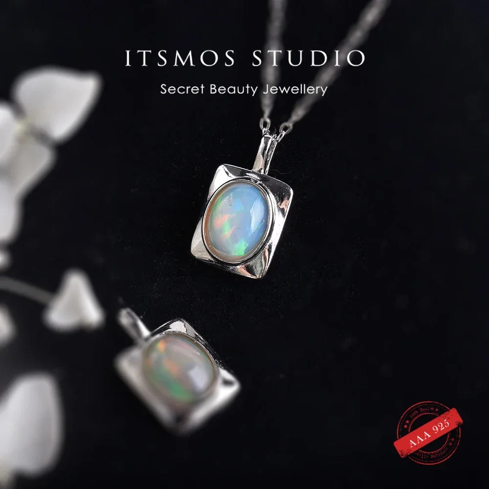 ITSMOS-Genuine-Opal-Pendant-Necklace-s925-Sterling-Silver-Chain ...