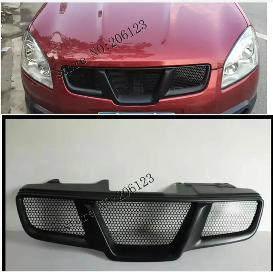 Resin-Black-Front-Bonnet-Grille-Grill-Overlay-Fits-Nissan-Qashqai-2008 ...