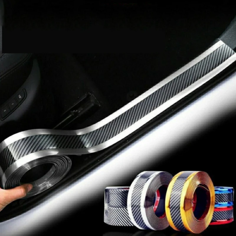 Car-Threshold-Bar-Carbon-Brazed-Door-Protection-Sticker-Foot-Pedal-Anti ...