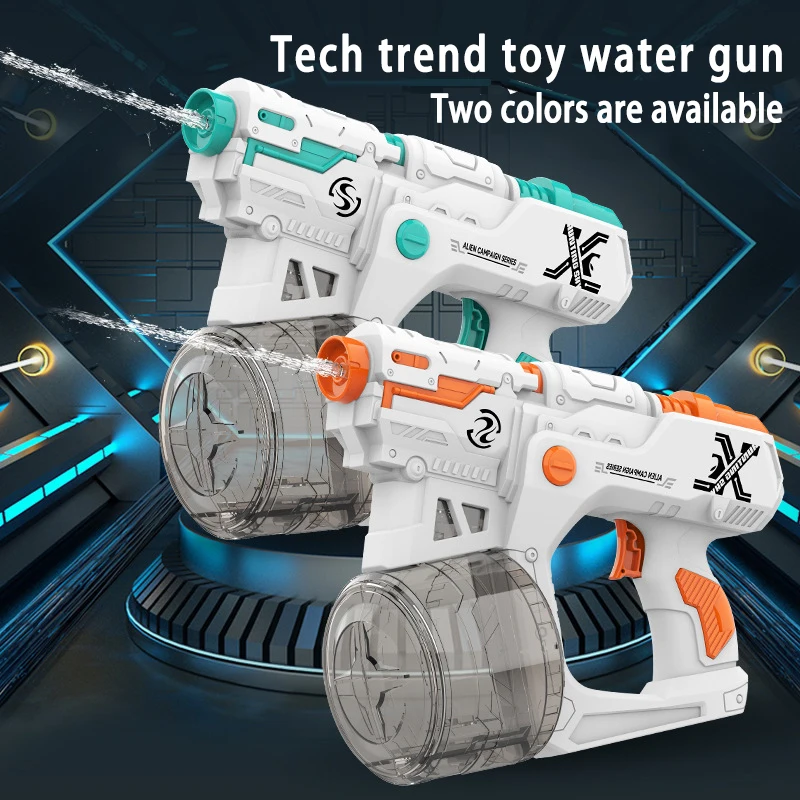 Electric-Automatic-Water-Gun-Fun-Water-Bucket-Game-Outdoor-Summer-Beach ...