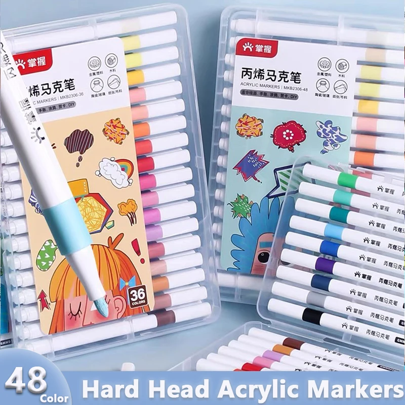 12-24-36-48-60-Colors-Soft-Hard-Head-Acrylic-Markers-Opaque-Color ...