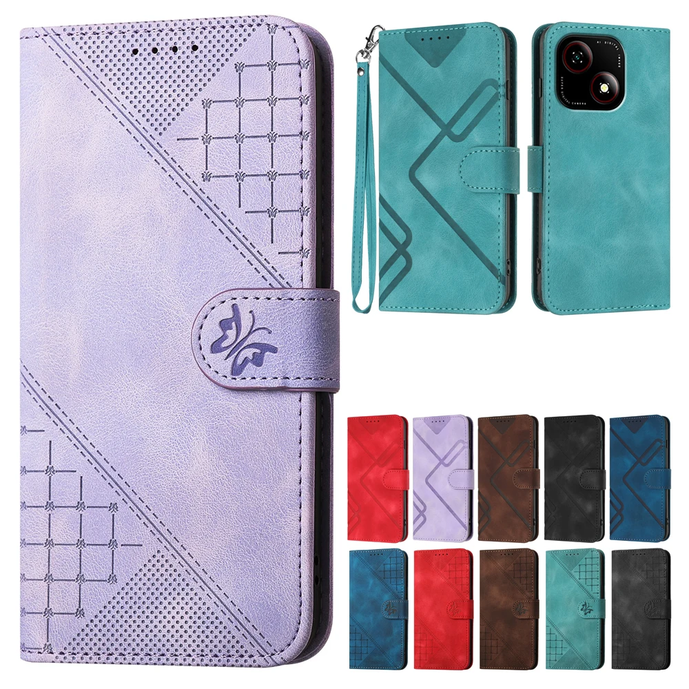 Premium Leather Wallet Phone Case Cover for TCL K11 T432 W (XN0034)