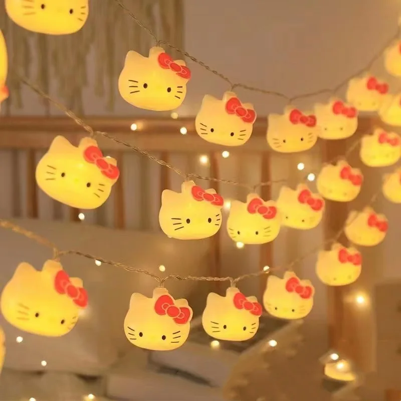 Cadena-de-luces-Kawaii-Sanrio-Hello-Kitty-iluminaci-n-de-Ambiente-de ...