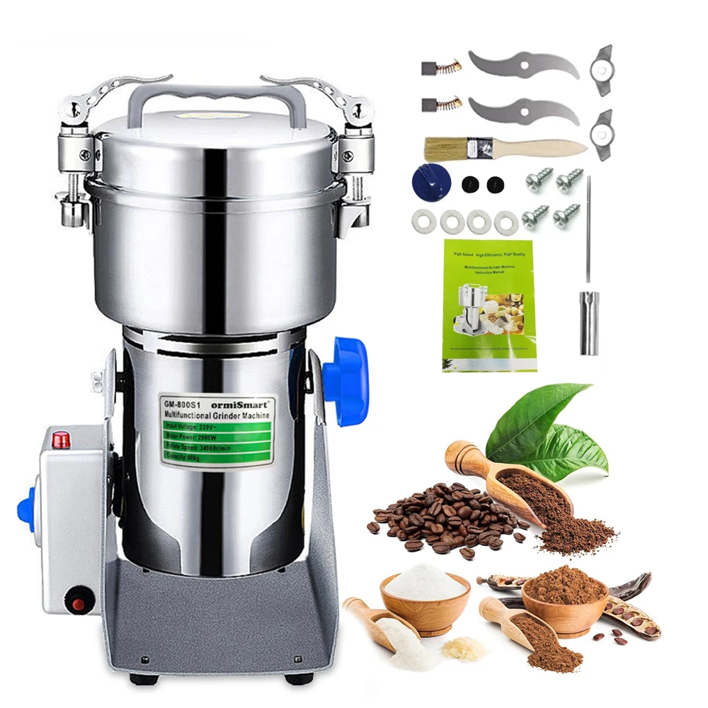 800G-3000W-Herb-Grinder-Coffee-Machine-Grain-Spices-Mill-Medicine-Wheat ...