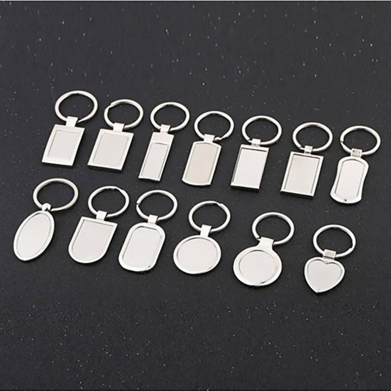 100pcs/Lot Metal Blank Keychain DIY Logo Key Chain Custom Keyring ...