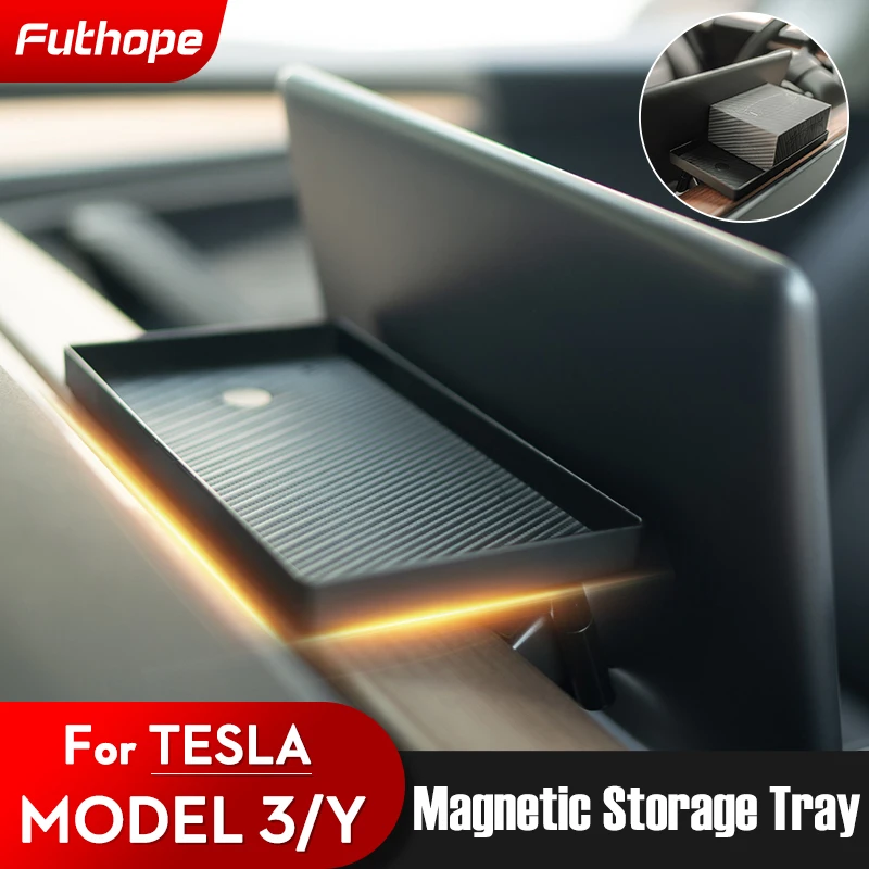 Futhope Upgrade Screen Rear Storage Box for 2018-2023 Tesla Model 3 Y ...