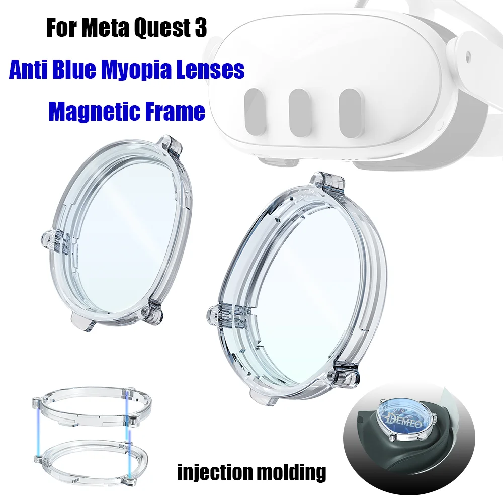 For-Quest-3-Lenses-Myopia-Anti-Blue-Light-Magnetic-Eyeglass-Frames ...