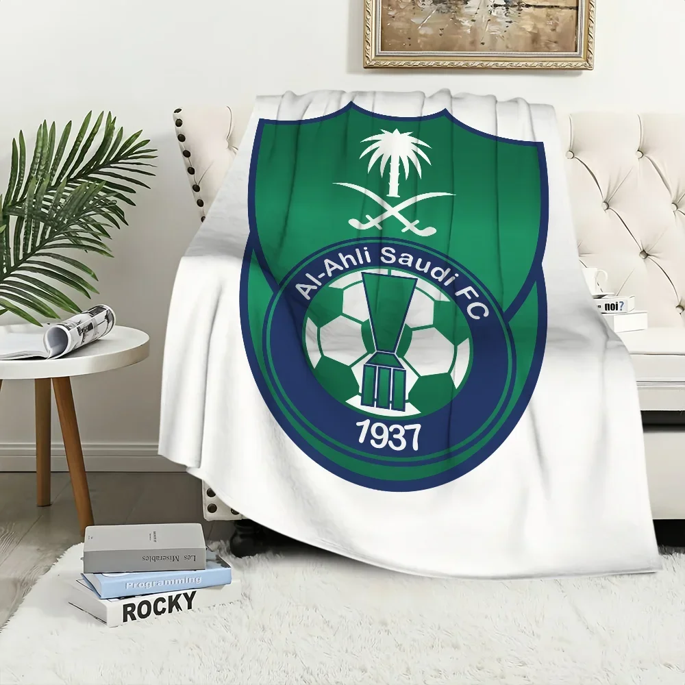 AlAhli Saudi FC Flannel Throw Blanket for Sofa Bed Travel Picnic Hiking ...