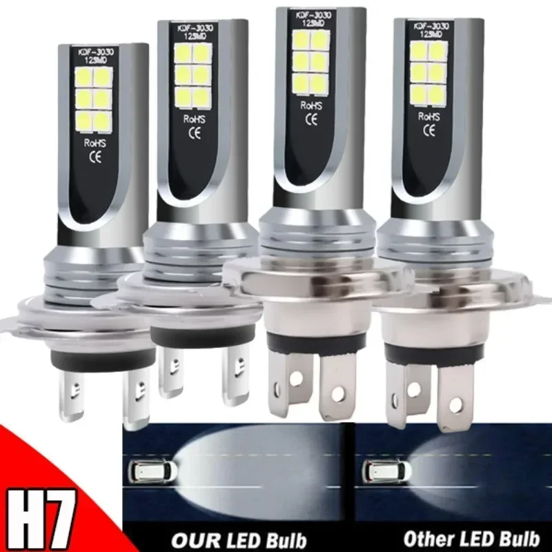 Universal H7/H4 LED Headlight Bulb Beam Kit 24W High Power COB Car ...