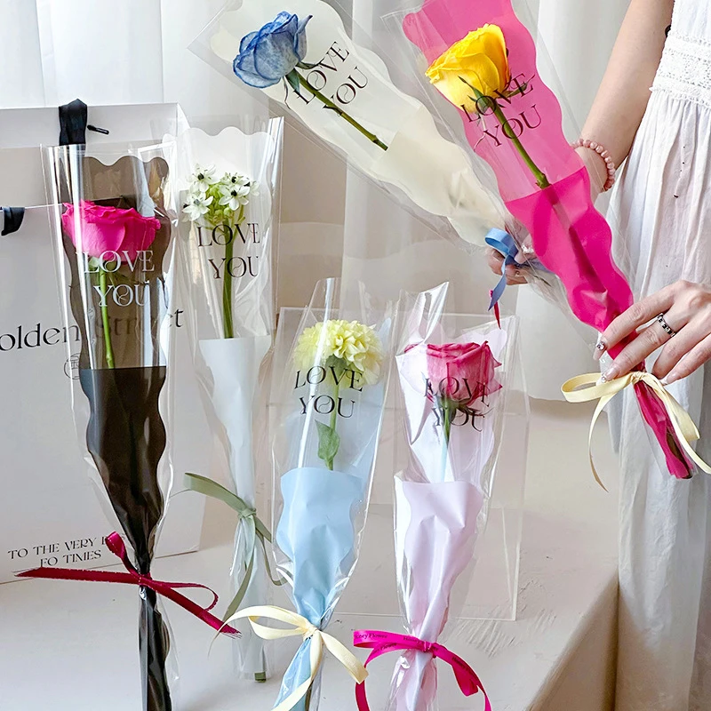 10pcs-Single-Rose-Sleeves-Flower-Wrapping-Bag-Bouquet-Packaging-Bags ...