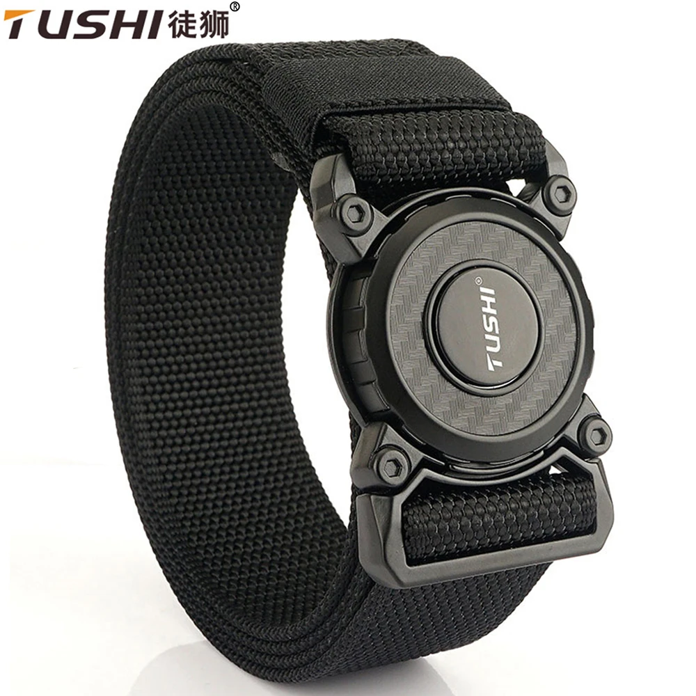 TUSHI Genuine tactical belt quick release outdoor military belt soft ...