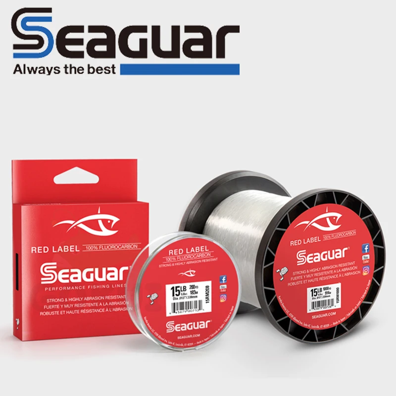Seaguar-línea de pesca de fluorocarbono, línea líder de fluorocarbono, monofilamento, alambre de ...