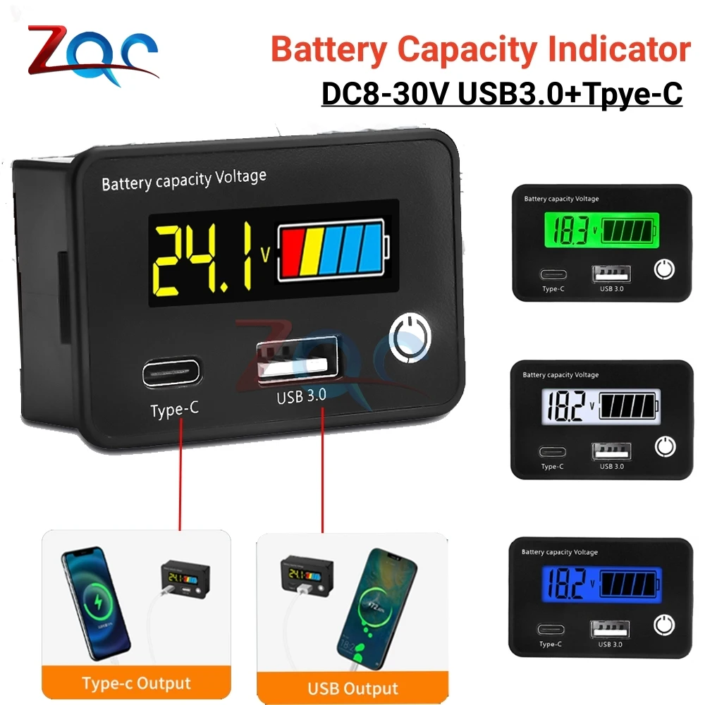 Battery-Capacity-Indicator-DC8-30V-Lead-Acid-Lithium-LiFePO4-Car ...