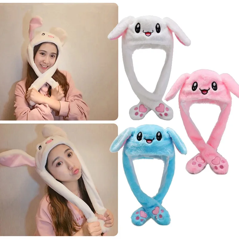 Animal-Rabbit-Ears-Dancing-Hat-Cute-Plush-Embroidery-Girls-Cap-Women ...