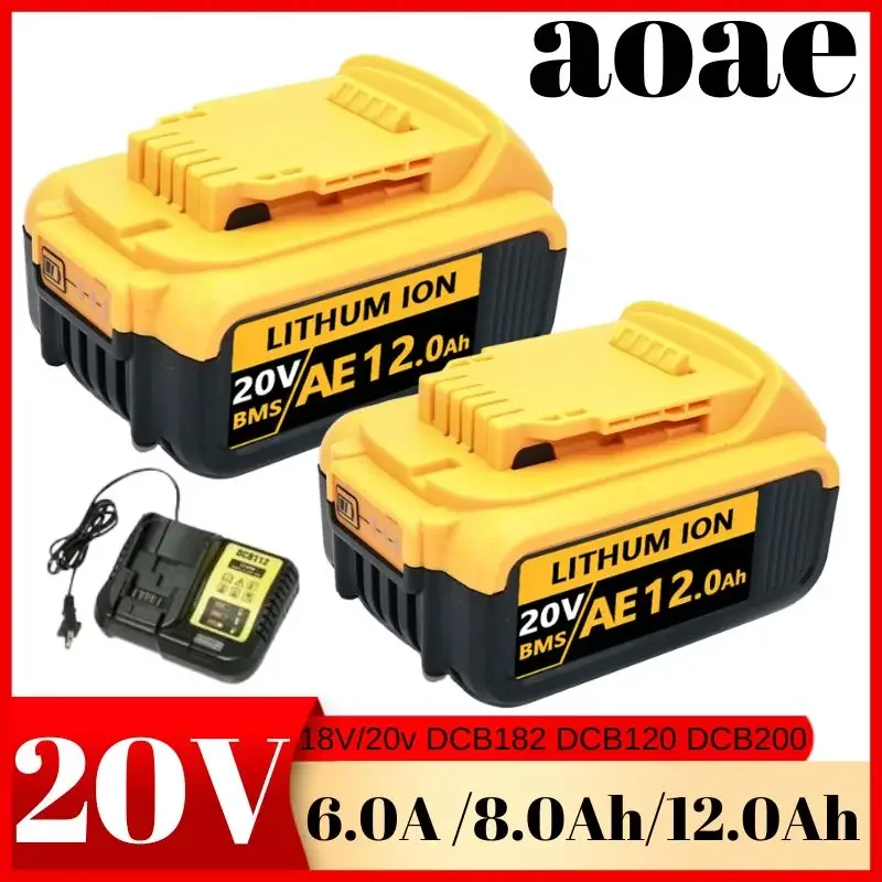 12000mAh-DCB200-20V-Battery-Compatible-with-dewalt-power-Tools-18V ...
