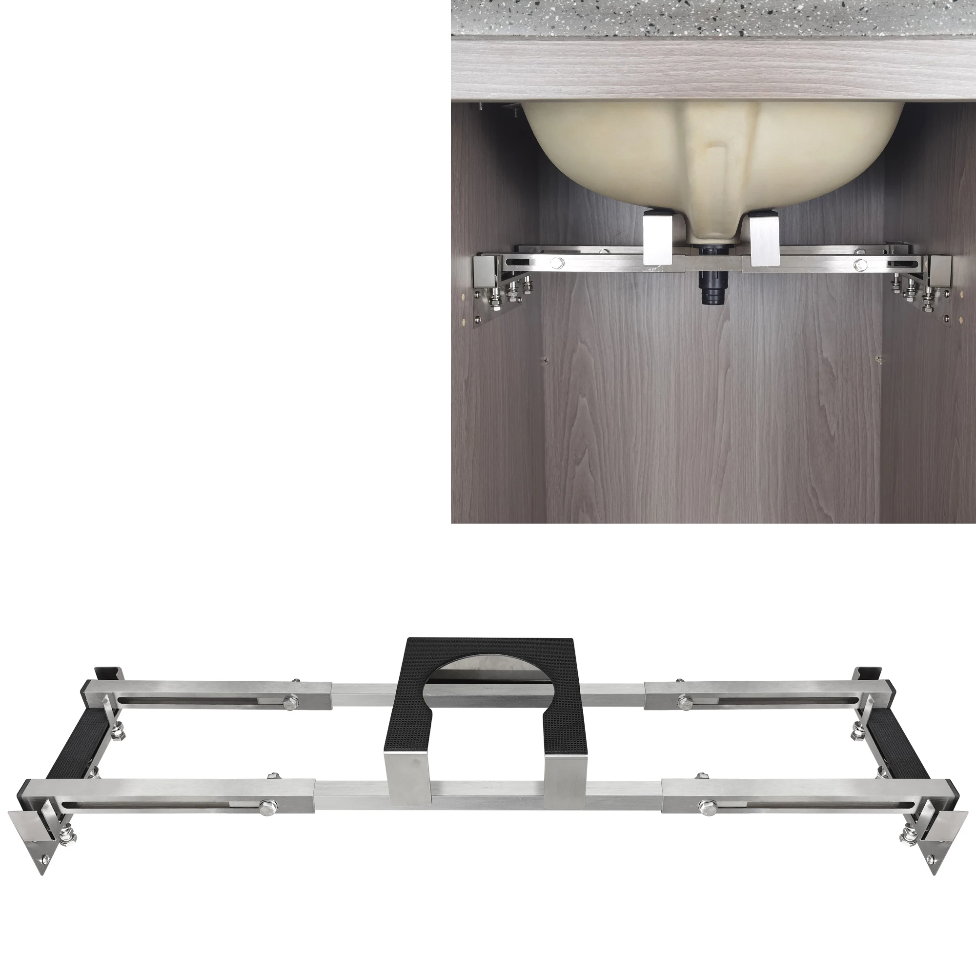 TYESTAND Stainless Steel Adjustable Supports Undermount Sink Brackets ...