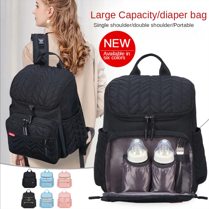 portable Diaper Bag Backpack Mommy Bag Large Capacity Mother Bag Go Out ...