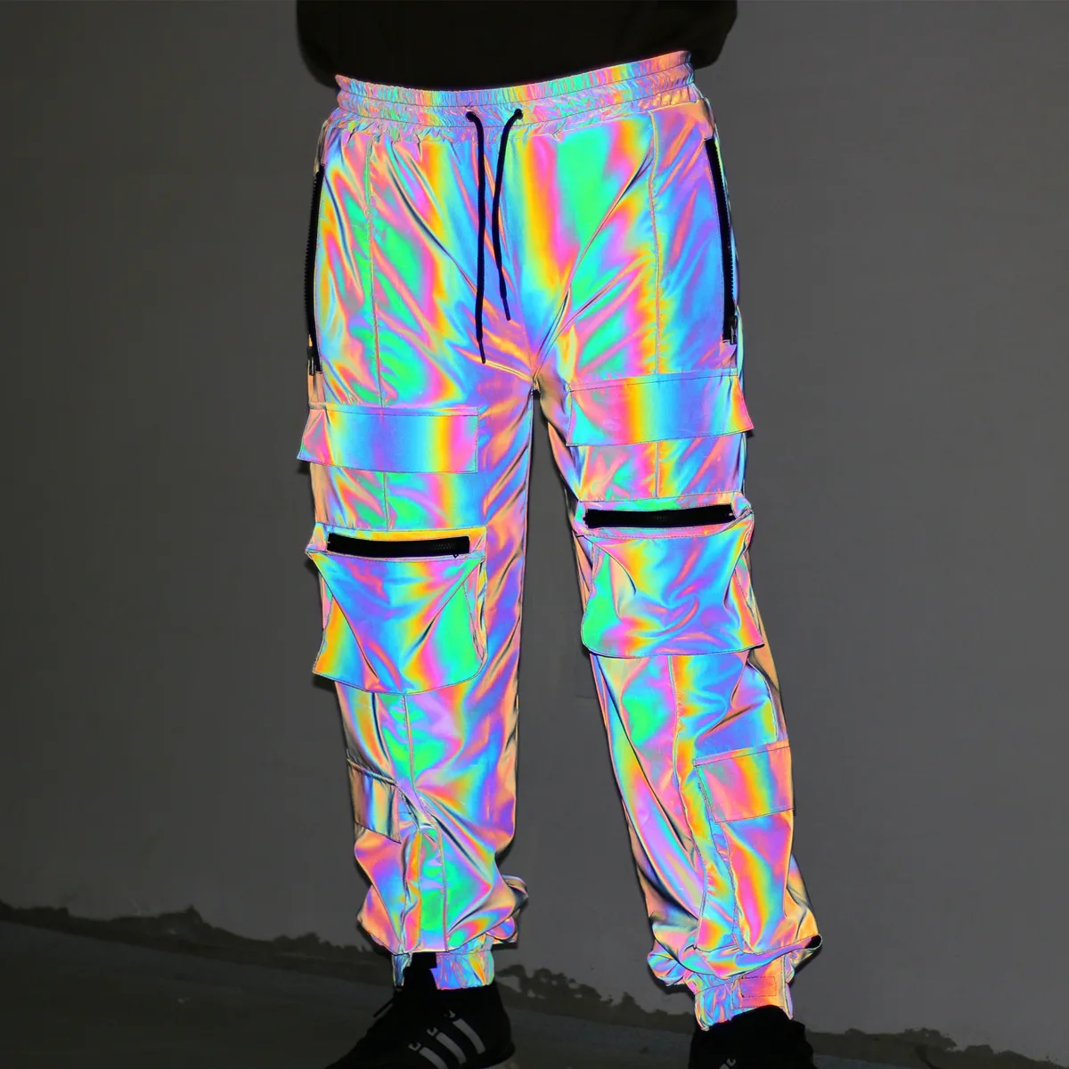 Tactical-Techwear-Colorful-Reflective-Cargo-Pants-Multi-pocket ...