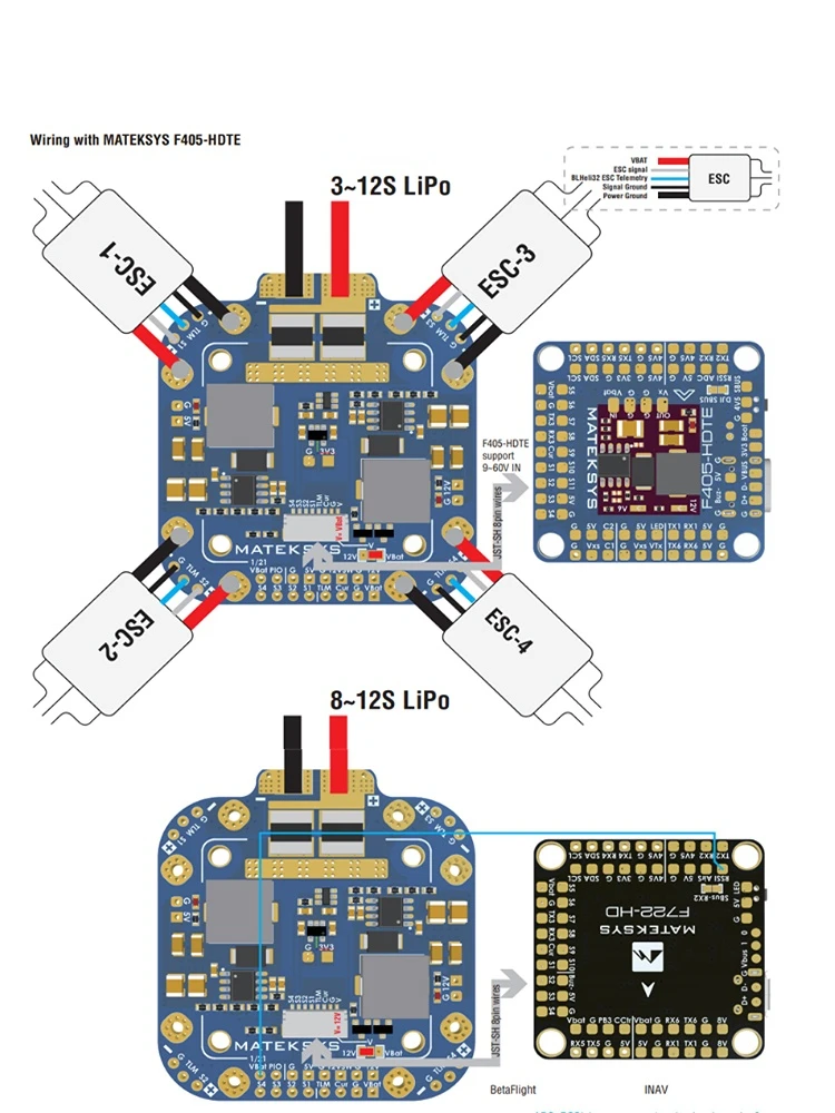 Matek Mateksys Fchub-12s V2 Hub Power Distribution Board Pdb 5v & 12v ...