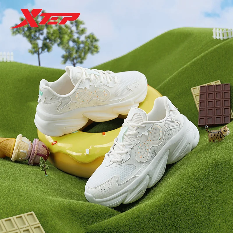 Xtep-Walking-Shoes-Women-Breathable-Cushioning-Women-s-Sports-Shoes-Non ...