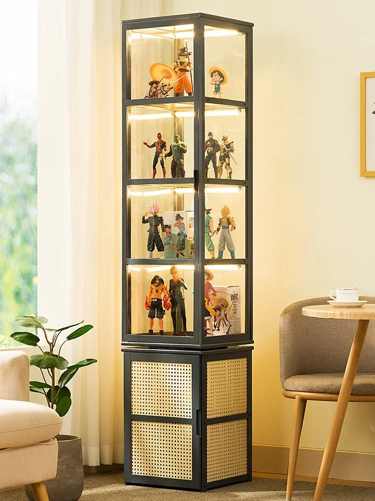 Rotating-Action-Figures-Display-Cabinet-Acrylic-Model-Storage-Rack-Toy ...