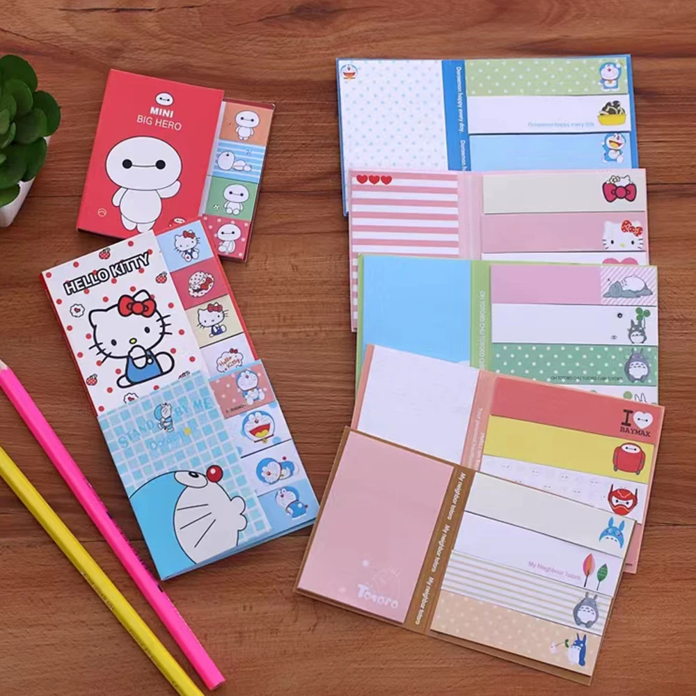 100Pcs-Kawaii-Anime-Sticky-Notes-Kt-Cat-Cartoon-Handwritten-Self ...